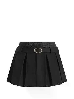 Manière De Voir Rebecca In Pleated Belted Skort With Waistband - Black
