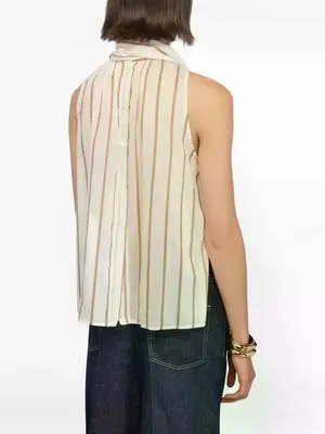 SEMICOUTURE Rayas Striped Tie-neck Top