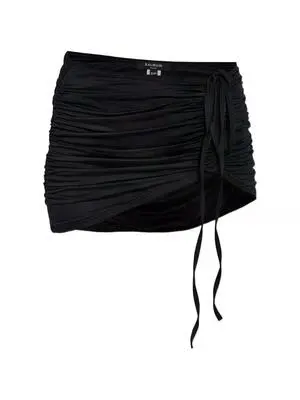 Balmain Ruched Tie-fastening Beach Skirt