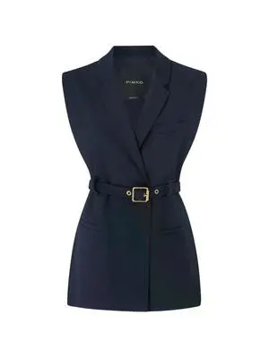 Pinko Vest With Open Sides And Belt - Blue