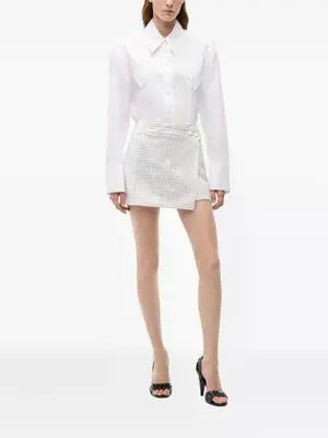 PINKO Fully Rhinestoned Wrap Mini Skirt