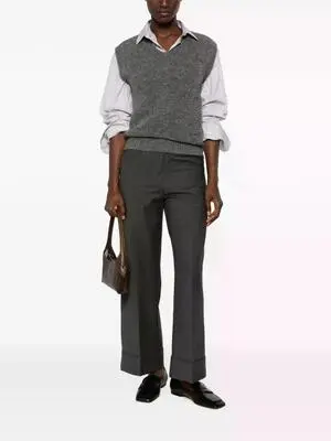 AMI Paris V-neck Logo-embroidered Sweater