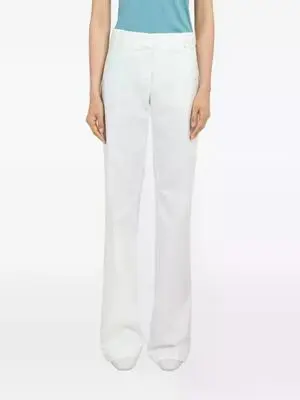 FERRAGAMO Pressed-crease Cotton Trousers - White