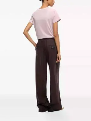 Pinko Pinstripe-pattern Lace-trim Trousers