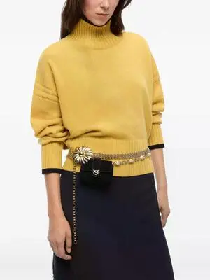 Pinko Wool And Cashmere Turtleneck Sweater - Yellow