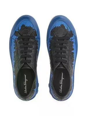 FERRAGAMO Gancini-embossed Leather Sneakers