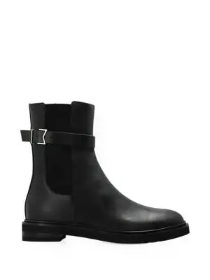 Max Mara Apio Buckle-strap Leather Chelsea Boots - Black