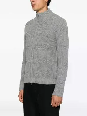 DANIELE FIESOLI Cable-knit Zip-up Sweater - Grey