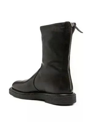 POMME D´OR Rear-zip Leather Ankle Boots