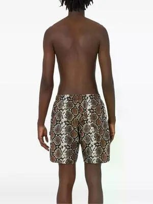 Moschino Snakeskin-print Smiley Swimming Shorts