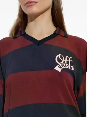 Off-White Logo-patch Striped Polo Shirt