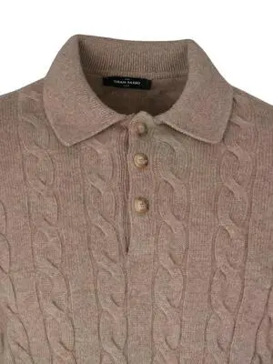 GRAN SASSO Cable-knit Polo-collar Sweater