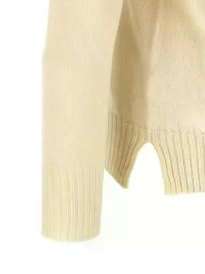 MA'RY'YA High-neck Side-slit Sweater