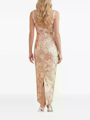 NEEDLE & THREAD Wisteria Shimmer Sequin-embellished Floral-print Gown