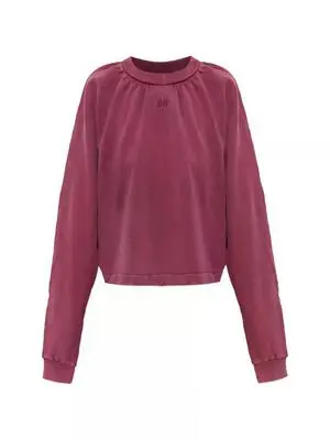 Off-White Logo-embroidered Cropped Sweatshirt - Red