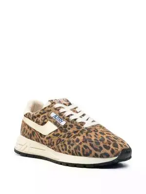 AUTRY Leopard-print Leather Sneakers
