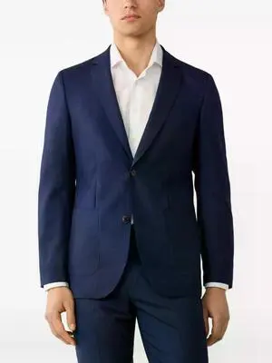 HACKETT  Rustic Tropical Single-breasted Wool Suit - Blue