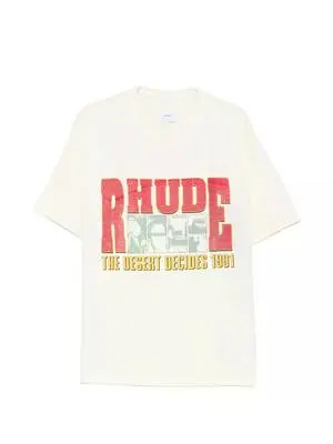 Rhude The Desert Decides Logo-print T-shirt Neutrals