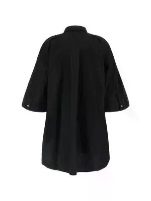 Sacai Pleated-back Wide-sleeve Mini Shirt Dress - Black