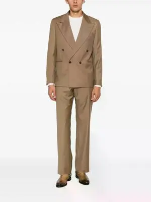 EPOCA Double-breasted Peak-lapel Suit - Neutrals