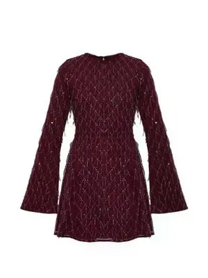 ROTATE BY BIRGER CHRISTENSEN Sequins Mini Flared Dress - Red