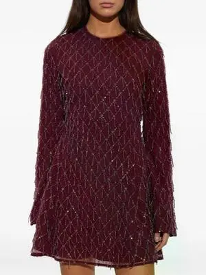 ROTATE BY BIRGER CHRISTENSEN Sequins Mini Flared Dress