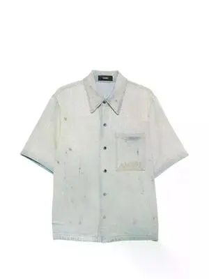 Amiri Crystal-embellished Logo-patch Shirt