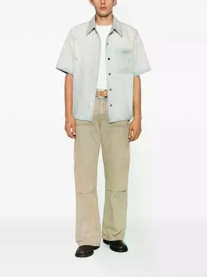 Amiri Crystal-embellished Logo-patch Shirt