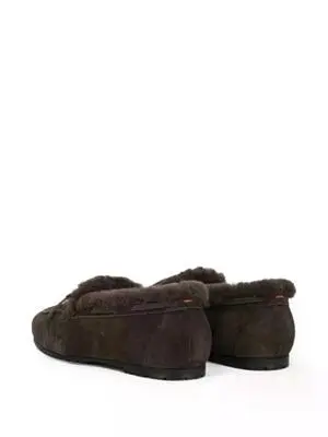 AeydĒ Jasper Shearling-trim Suede Loafers - Brown