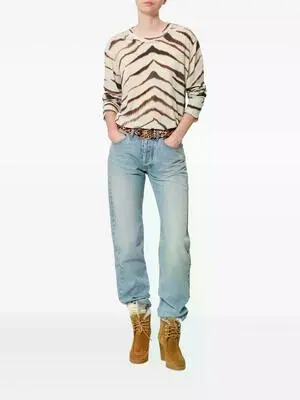 Isabel Marant Étoile Zakane Zebra-print Jersey T-shirt