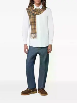 Moschino Printed Cotton-poplin Shirt - White
