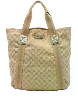 Gucci 2016-2026 Gg Canvas Web Tote Bag - Neutrals