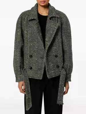 Isabel Marant Étoile Elvane Chevron Wool Jacket - Black
