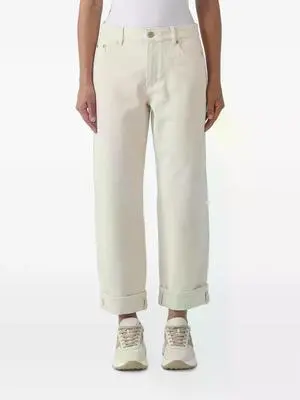 Max Mara Straight-leg Turn-up Jeans - White