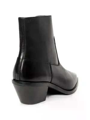 BOSS Pointed-toe Leather Ankle Boots - Black
