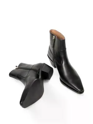BOSS Pointed-toe Leather Ankle Boots