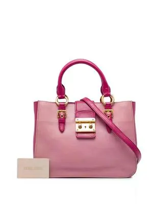 Miu Miu 2010-2026 Bicolor Goatskin Madras Satchel