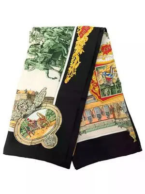 Hermès 1990-2010 Sanssoucy Silk Scarf 90 Scarves - Black