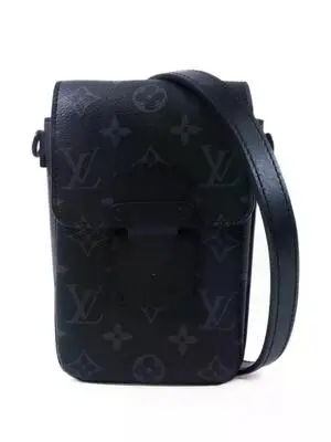 LOUIS VUITTON Monogram Eclipse S-lock Shoulder Bag - Black