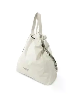 Balenciaga Small Crush Tote Bag - White