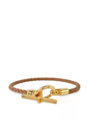 Hermès Glenan Braided-leather Bracelet - Gold