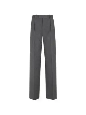 SELF-PORTRAIT Pleated Straight-leg Trousers - Grey