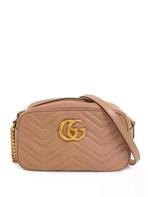 Gucci Small Gg Marmont Calf Leather Shoulder Bag - Brown
