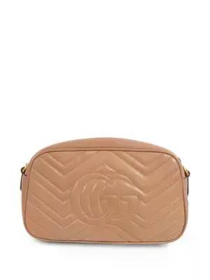 Gucci Small Gg Marmont Calf Leather Shoulder Bag - Brown