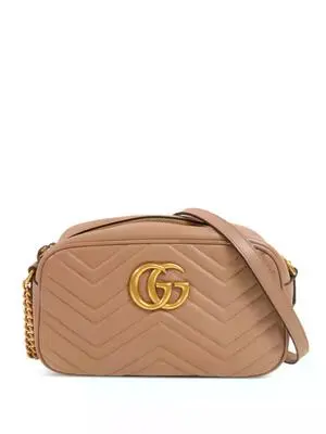 Gucci Small Gg Marmont Calf Leather Shoulder Bag - Brown