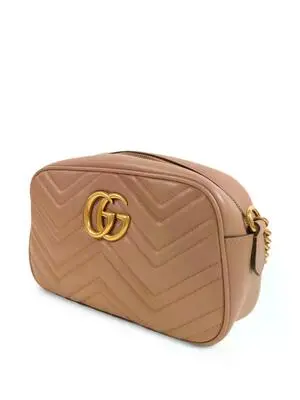 Gucci Small Gg Marmont Calf Leather Shoulder Bag - Brown