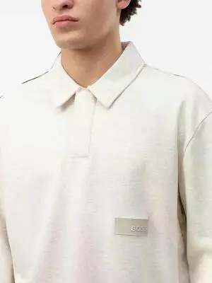 BOSS Logo-patch Polo-collar Sweater