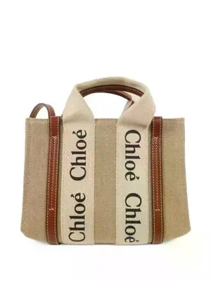 Chloé Mini Woody Canvas Tote Bag - Brown