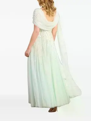 NEEDLE & THREAD Moonlight Sequin-embellished Draped Gown