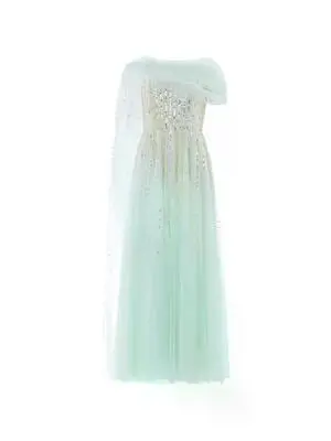 NEEDLE & THREAD Moonlight Sequin-embellished Draped Gown